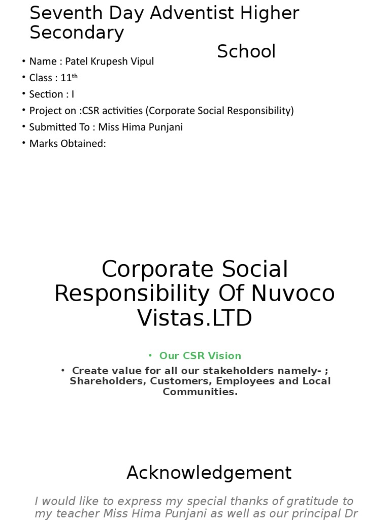 CSR Activities Copy K | PDF | Corporate Social Responsibility | Natural ...