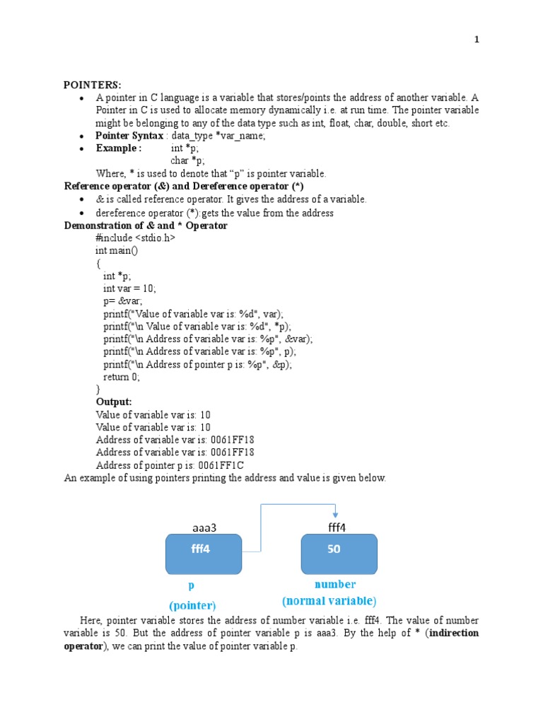 Pointer In C Pdf Pointer Computer Programming Integer Computer Science