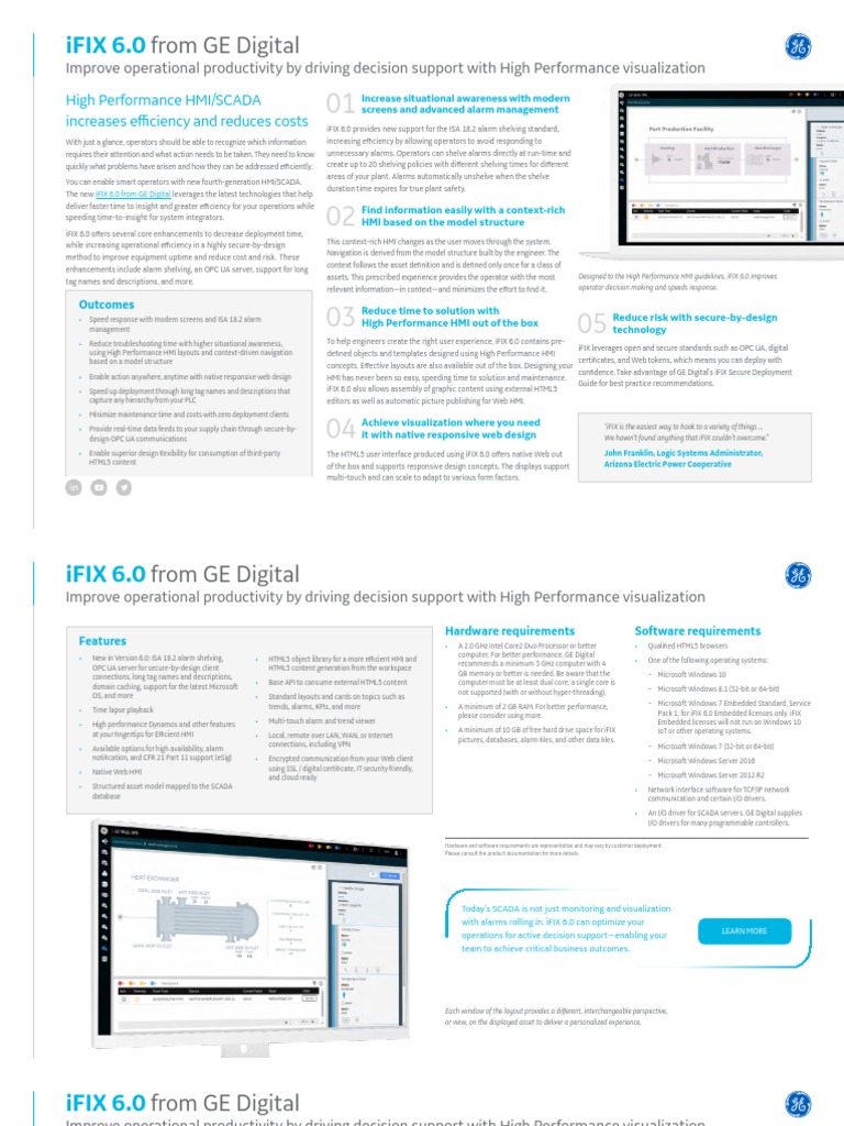 GE Ifix 6.0 Datasheet | Download Free PDF | Scada | 64 Bit Computing