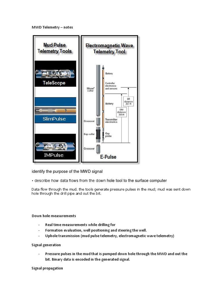 MWD Telemetry - Notes | PDF | Electrical Engineering | Electronics