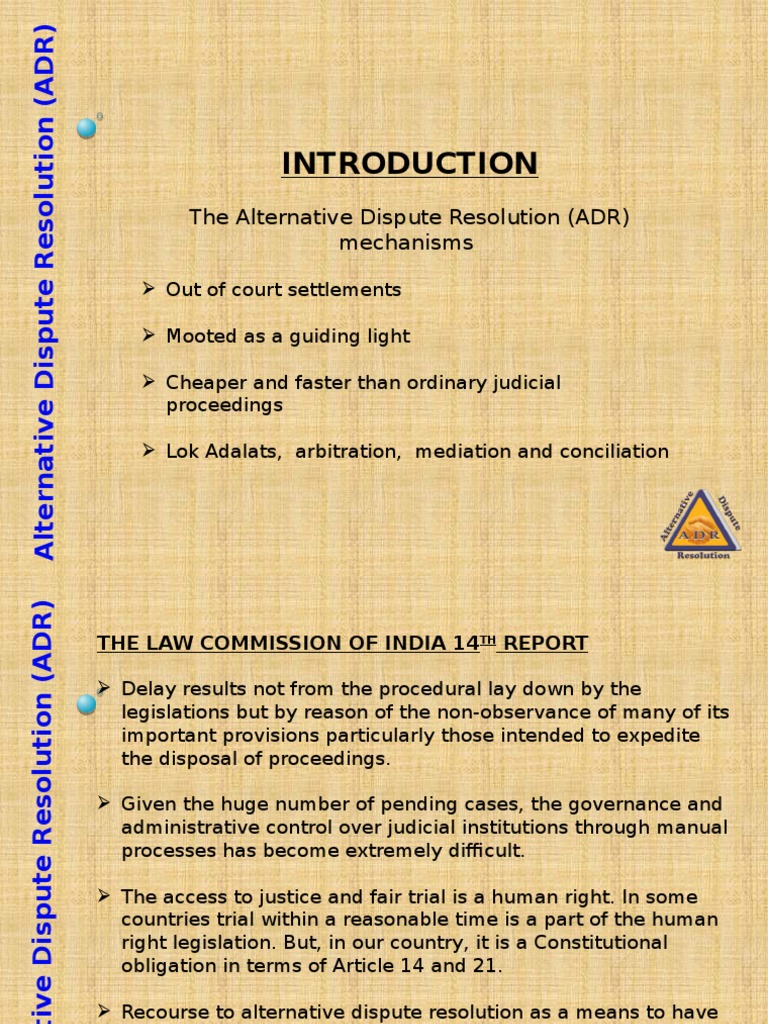 ADR Presentation | PDF | Alternative Dispute Resolution | Mediation