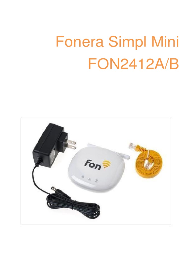Fonera Simpl Mini (FON2412A-B) | PDF | Ip Address | Wi Fi