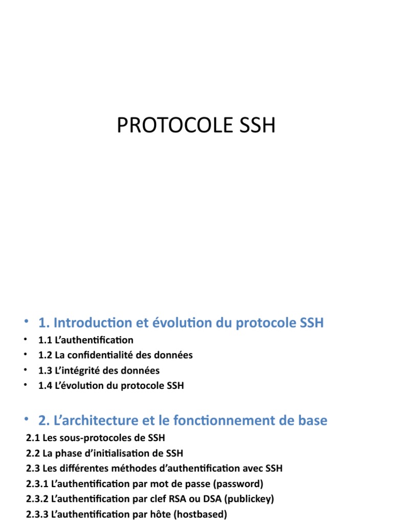 Protocole SSH | PDF | Public-key cryptography | Enveloppe de protection