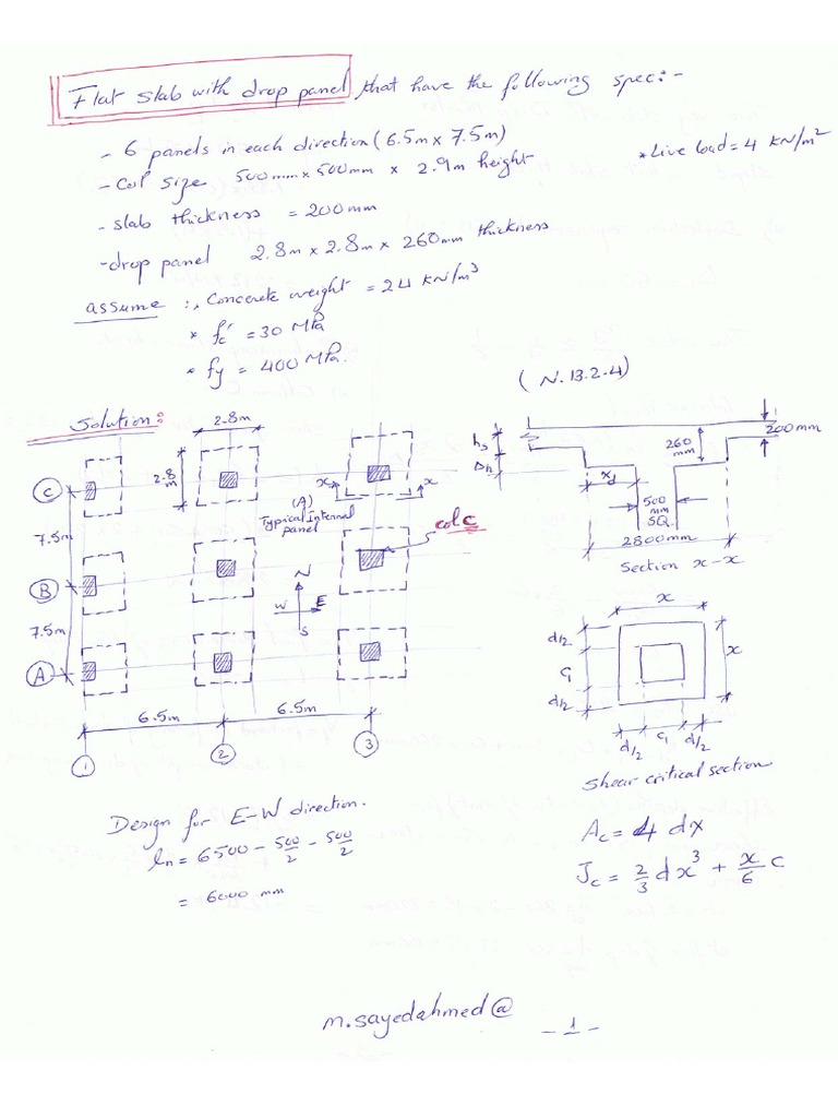 Design of Reinforced Concrete Flat Slab PDF | PDF