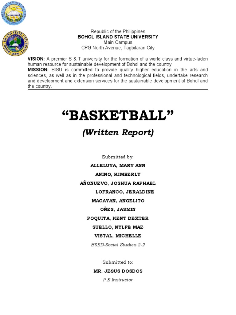Basketball Written Report | PDF | Basketball Positions | Referee