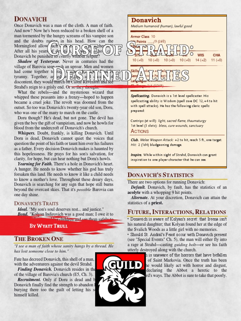 Curse of Strahd Destined Allies | PDF | Wizards Of The Coast | Dungeons ...