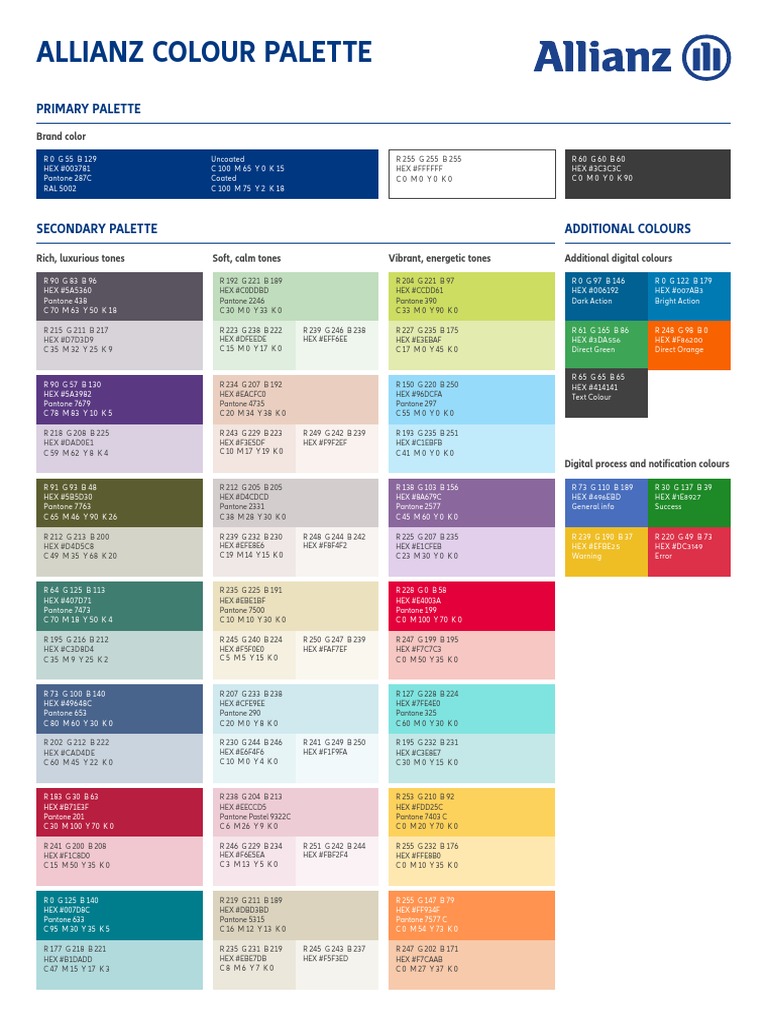 Allianz Colour Palette PDF | Descargar gratis PDF | Campeonato mundial ...