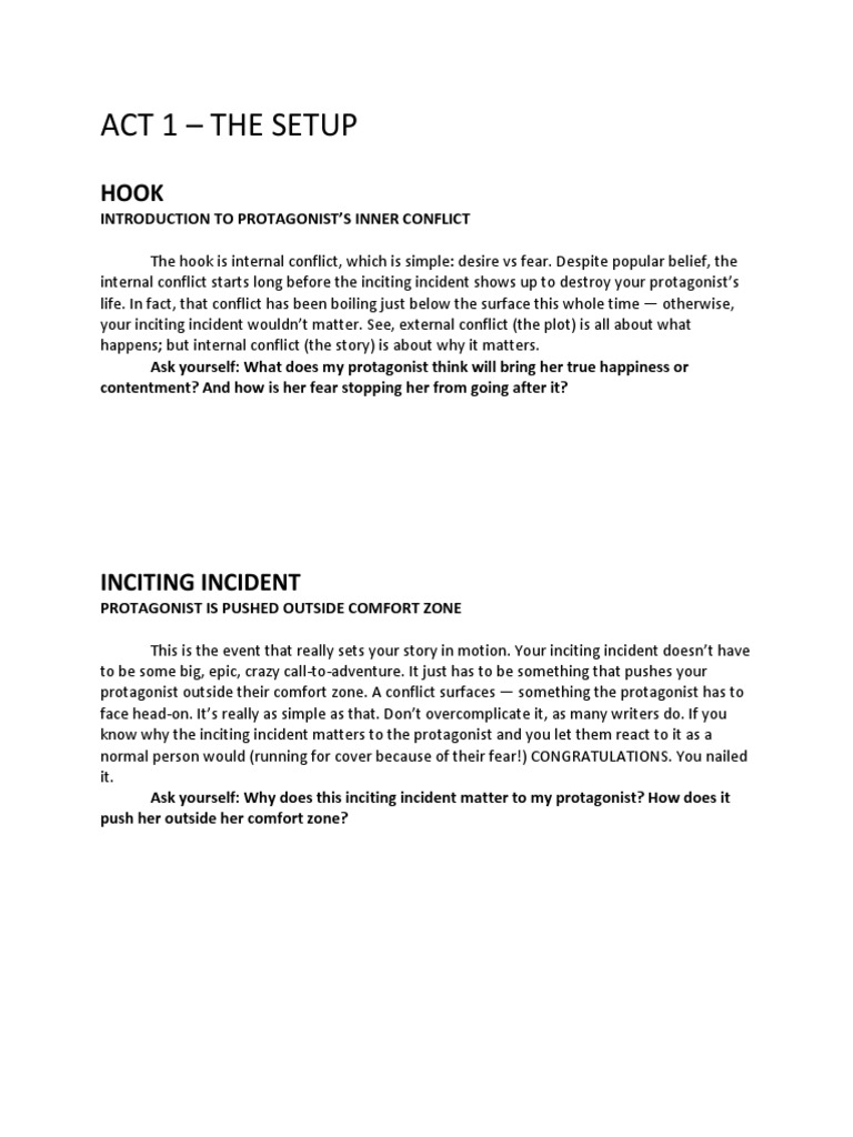 3 Act Story Structure Printable | PDF | Plot (Narrative)
