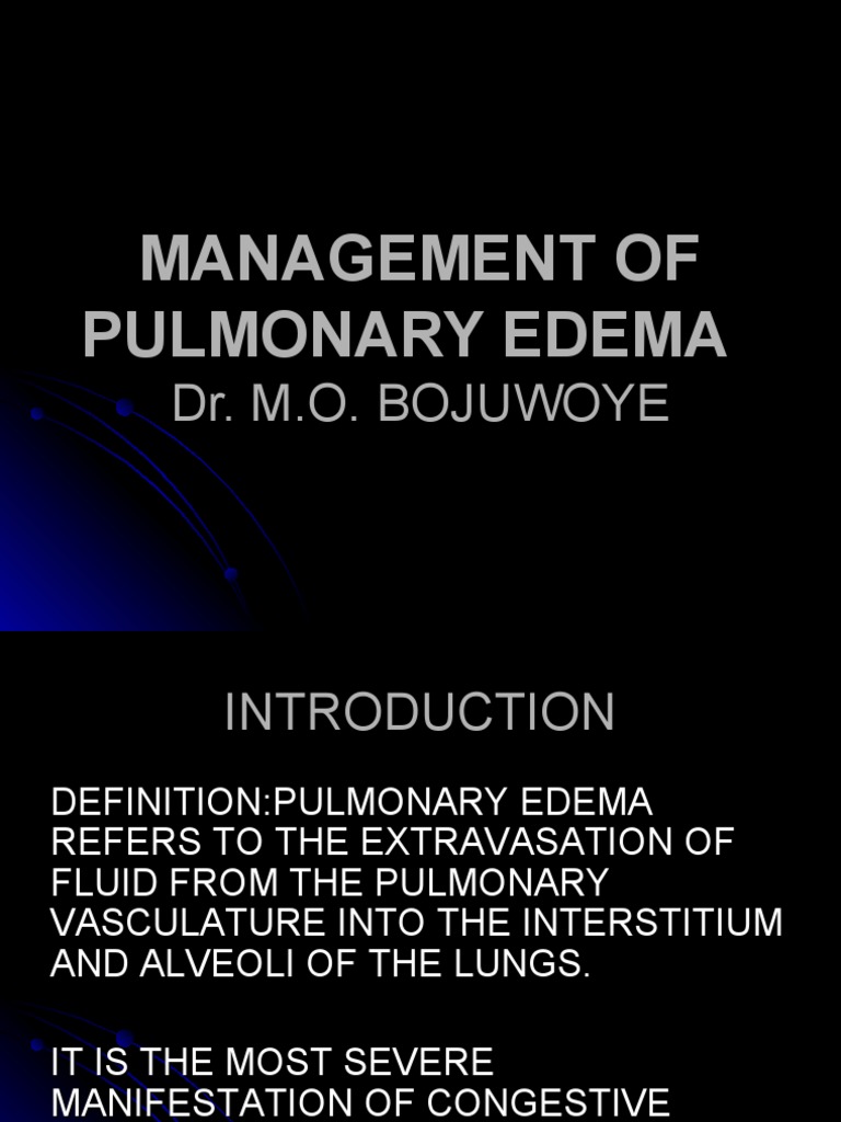 Management of Pulmonary Edema | PDF | Heart | Heart Failure