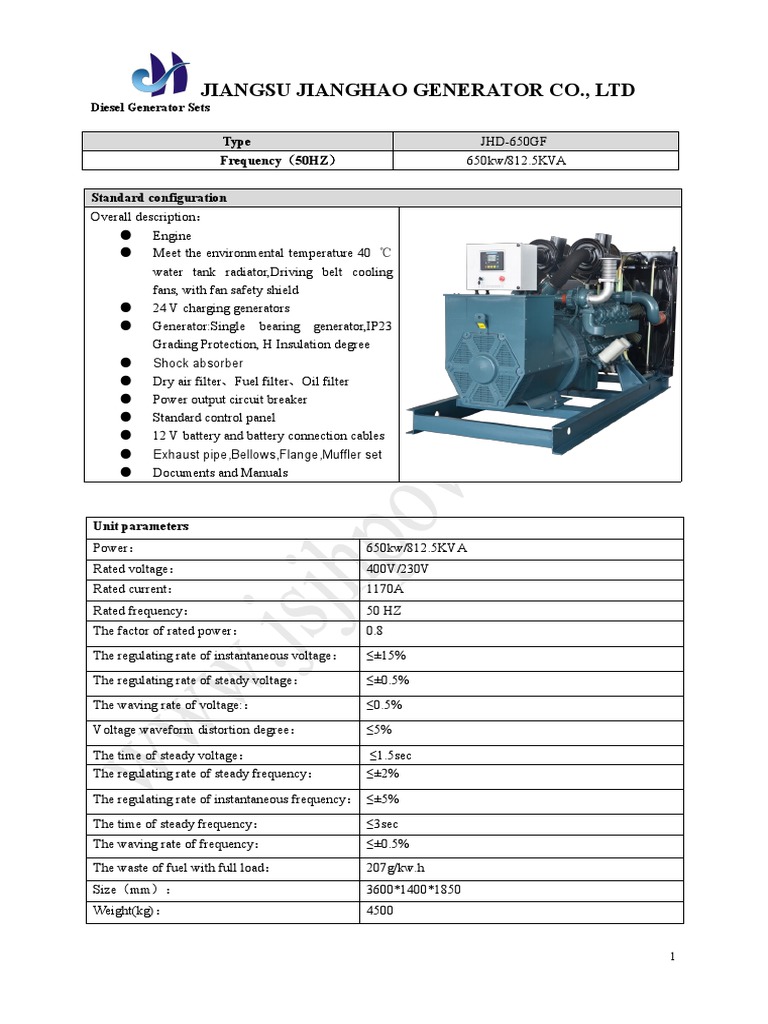 650KW DOOSAN Diesel Generator PDF | PDF | Diesel Engine | Electric ...