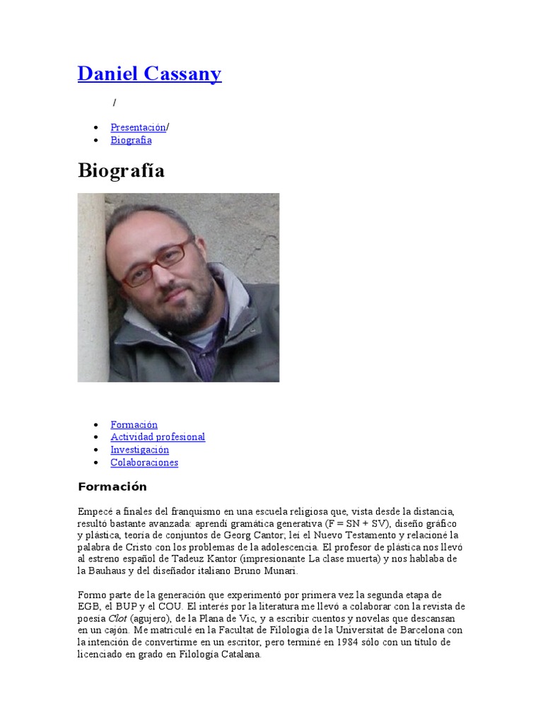 Perfil profesional y trayectoria académica del Dr. Daniel Cassany | PDF | Cataluña | America latina