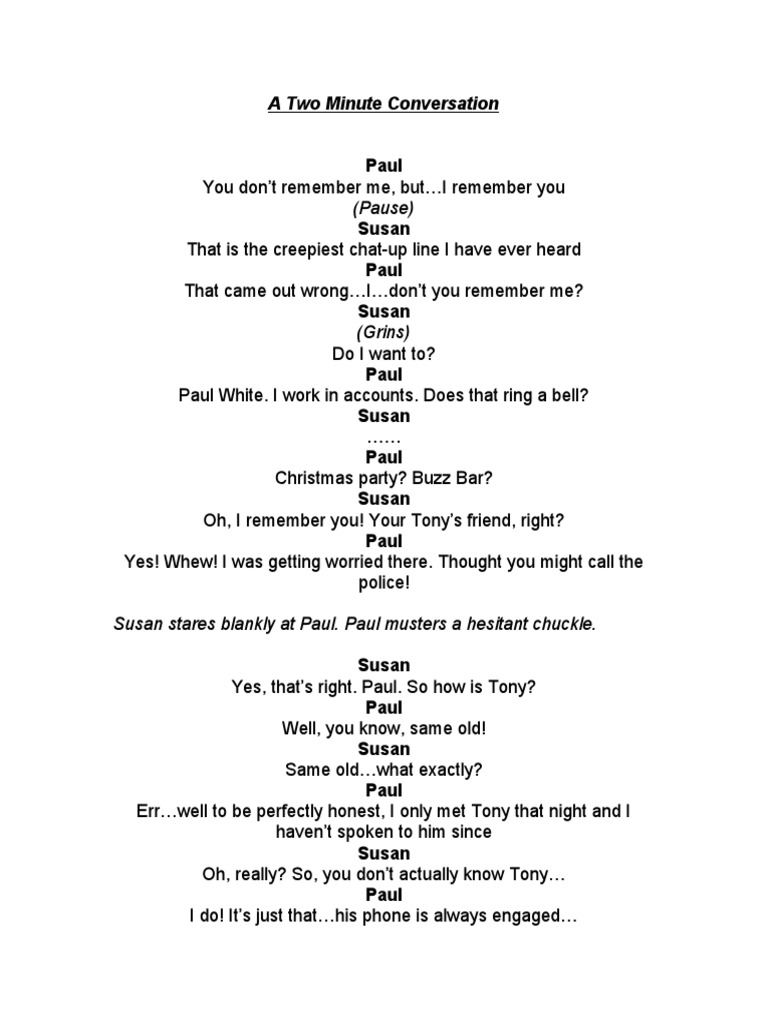 A Two Minute Conversation | PDF | Mystery, Thriller & Crime Fiction