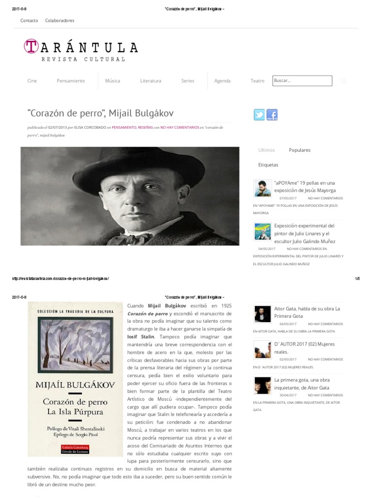 Corazón de perro - Mijail Bulgákov - | PDF