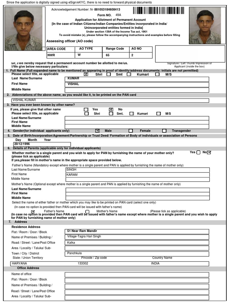 PAN Application Form Guide | PDF | Government | Government Information