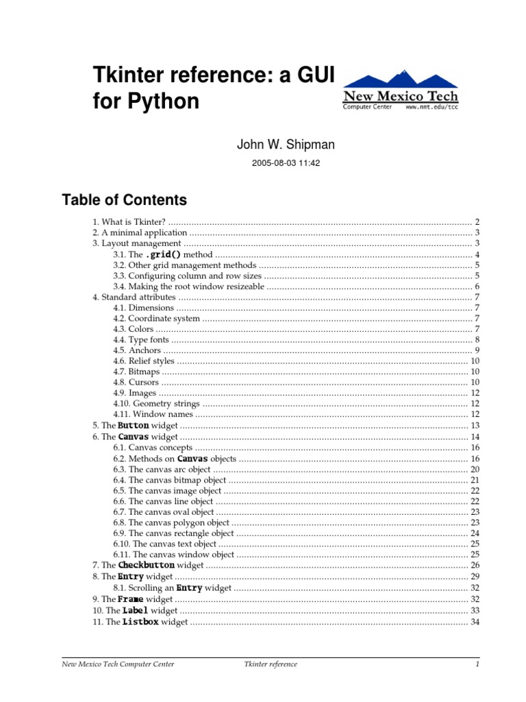 (John E Grayson PH.D.) Python and Tkinter Programm | PDF | Typefaces | Button (Computing)