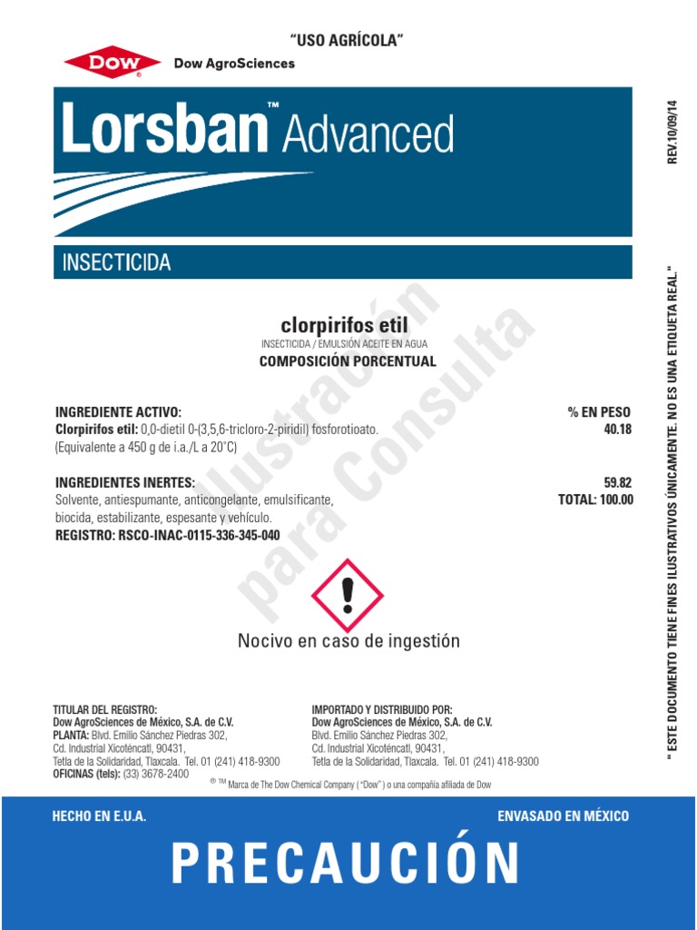 EW MEX INS Lorsban Advanced PDF | PDF | Residuos | Agua subterránea