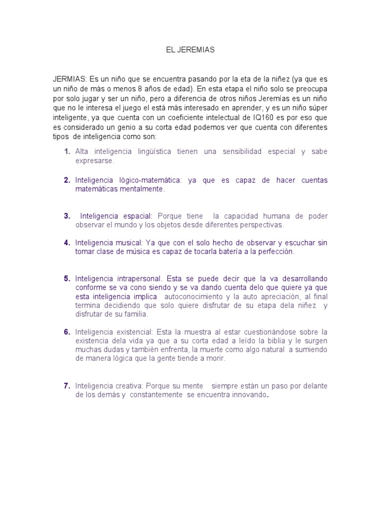 El Jeremias | PDF | Inteligencia | Aprendizaje