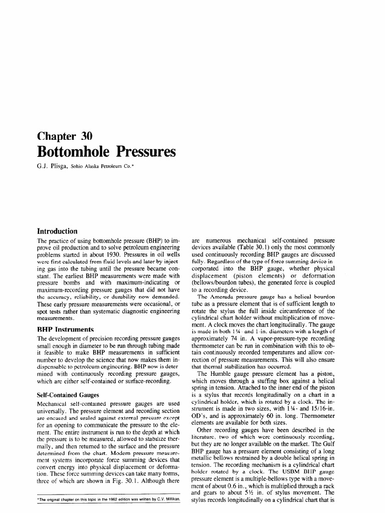Bottom Hole Pressures | PDF | Pressure Measurement | Calibration