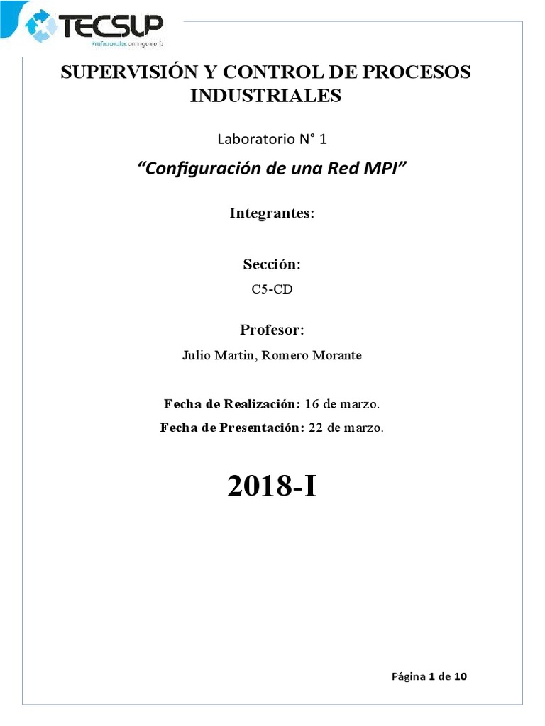 LAB01 - Red MPI | PDF | Interfaz de paso de mensajes | Red de computadoras