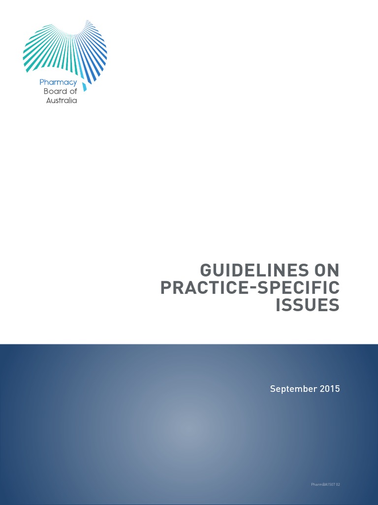Pharmacy Practice Guidelines 2015 | PDF | Pharmacy | Pharmacist