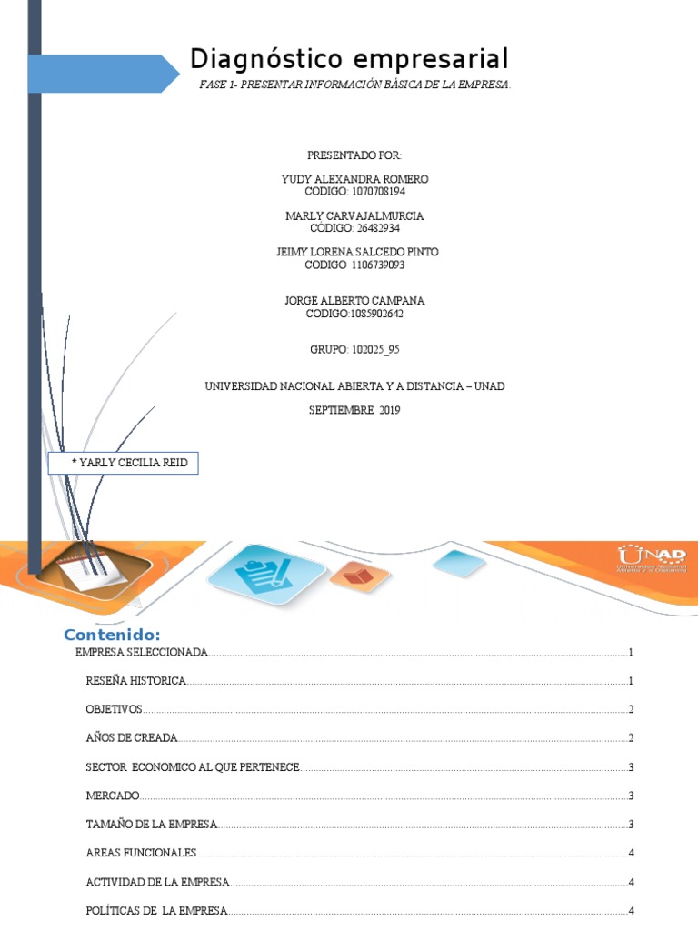 Unidad 1 Fase 2 Presentacion de Informacion Basica de La Empresa. | PDF ...