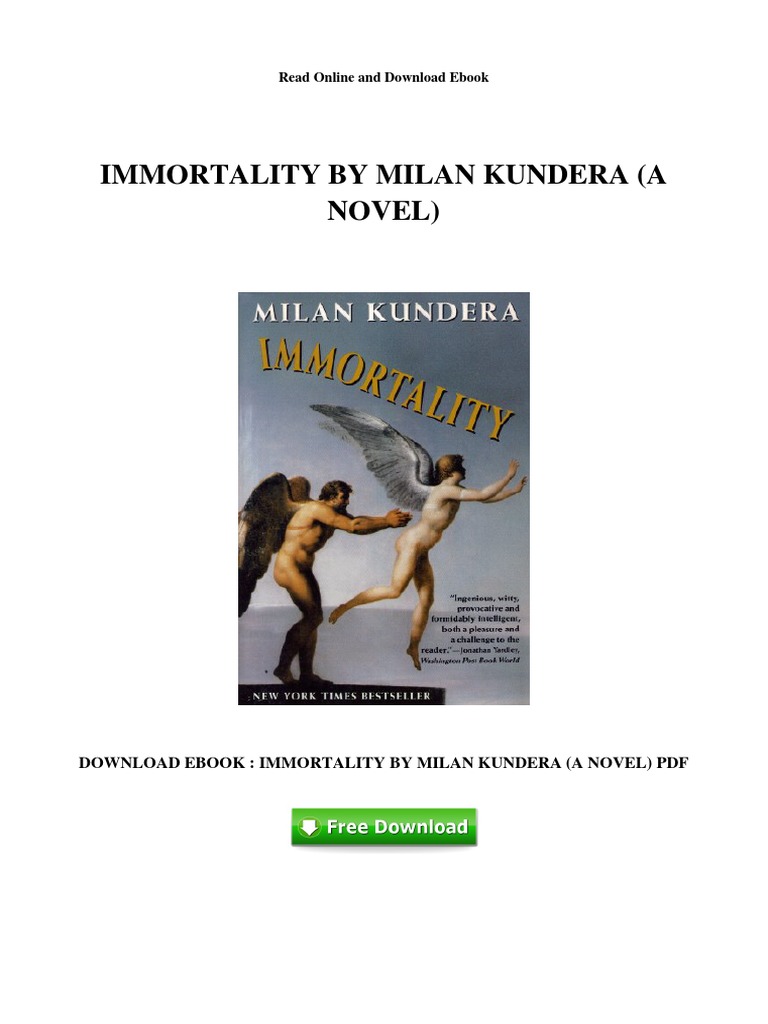 Immortality by Milan Kundera A Novel | PDF | E Books | Books