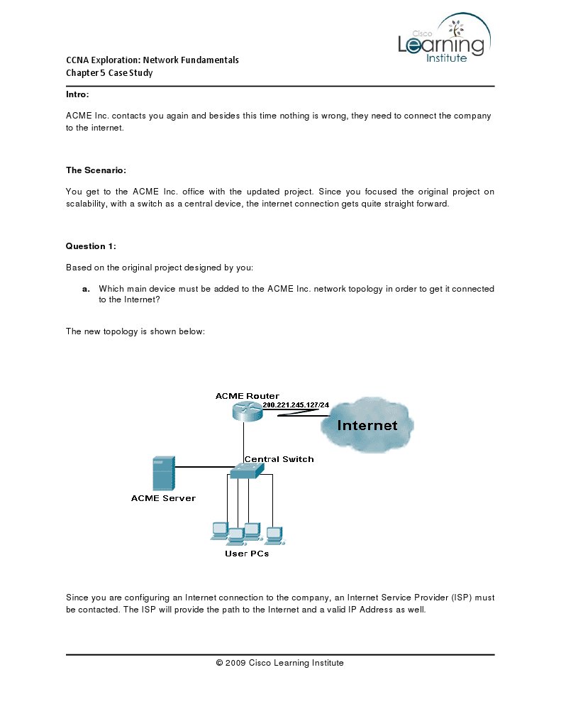 Chapter 5 Case Study | PDF | Ip Address | Router (Computing)