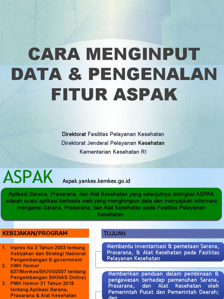 Panduan Input Data Aplikasi ASPAK | PDF