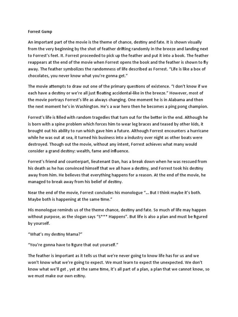 Forrest Gump | PDF | Destiny