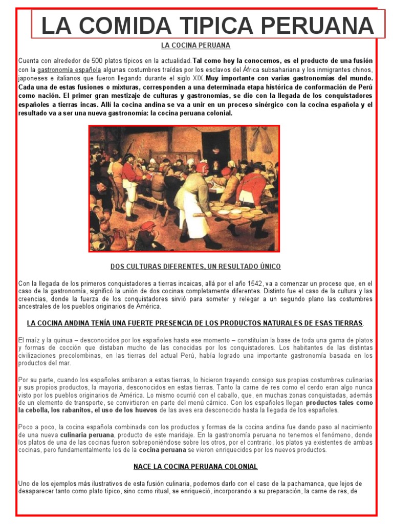 Fusión de Sabores en la Cocina Peruana | PDF | Quinua | Cocina española