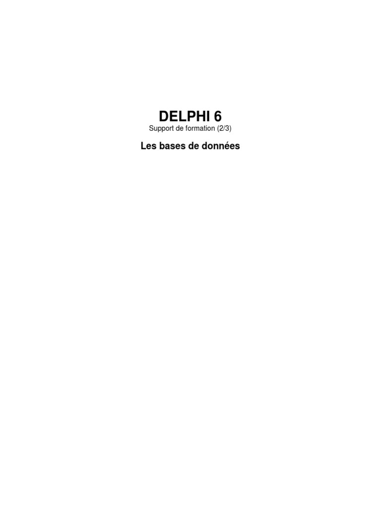 Delphi 6 Data Base Pdf Microsoft Access Sql