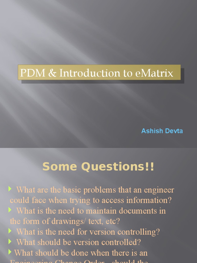 Enovia PDM & Introduction To Ematrix | PDF | Application Server ...