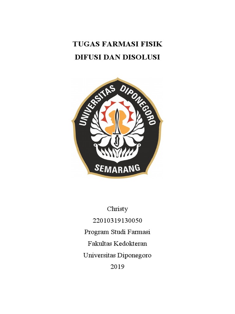 Difusi dan Disolusi dalam Farmasi | PDF