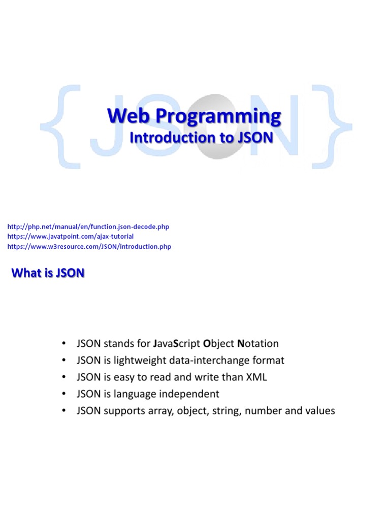JSON Lecture PDF | PDF | Json | Php