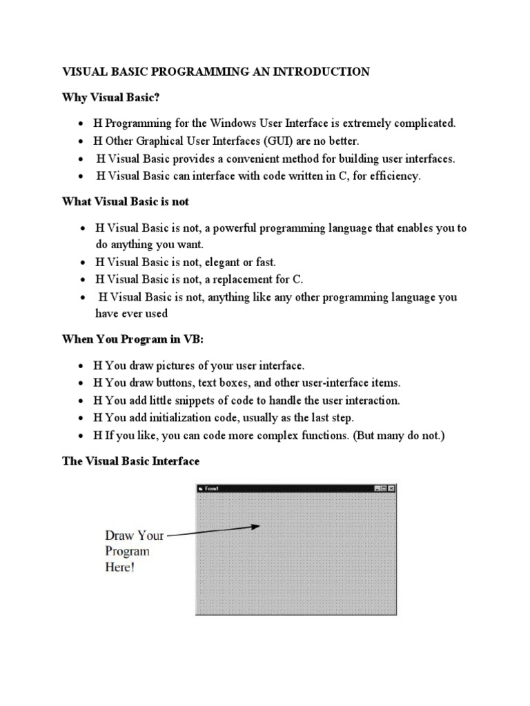 Visual Basic Pdf Graphical User Interfaces Computer Engineering