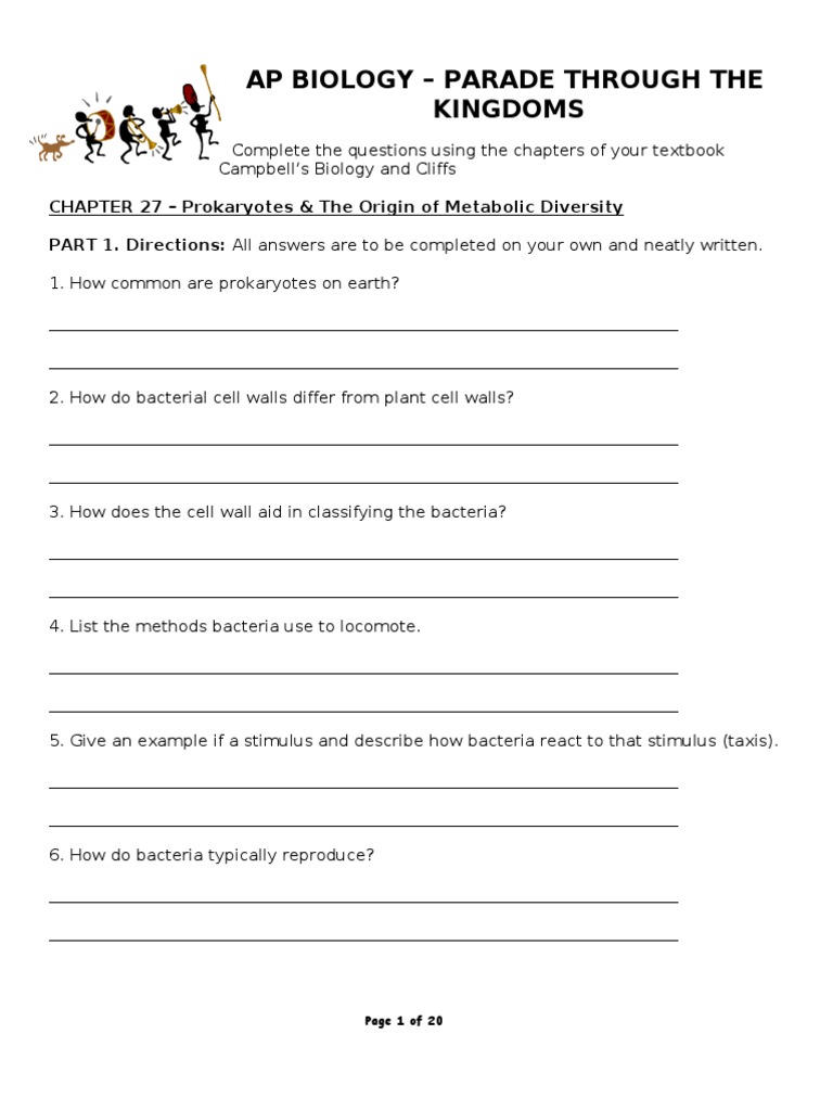 Main Parade Through The Kingdoms AP BIOLOGY | PDF | Bacteria ...