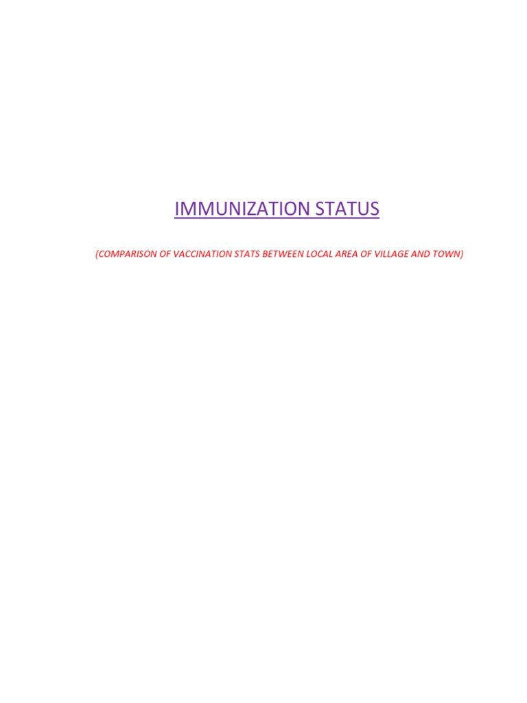 Immunization Status | PDF | Vaccines | Vaccination