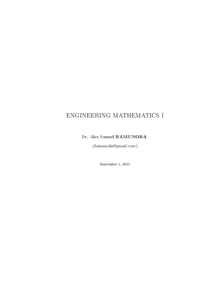 Engineering Mathematics1 2015 PDF | PDF | Matrix (Mathematics) | Integral