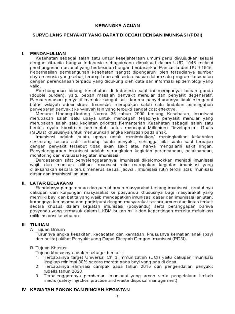 KERANGKA ACUAN Pd3i | PDF