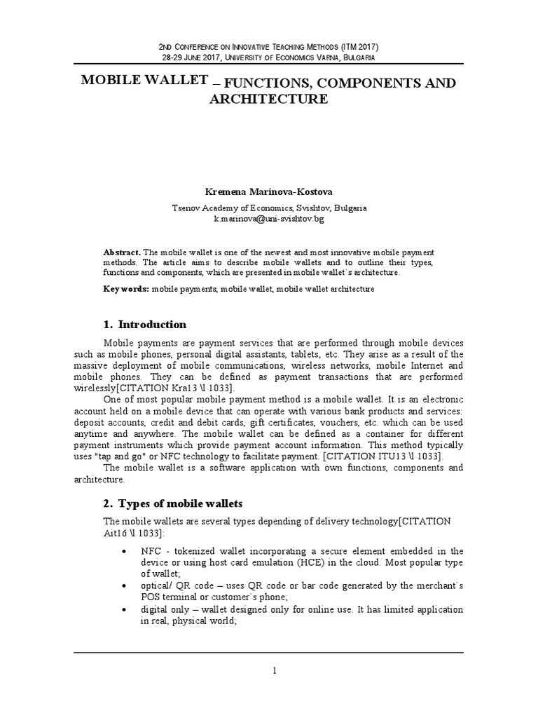 Mobile Wallet Functions, Components and Architecture | PDF | Mobile ...