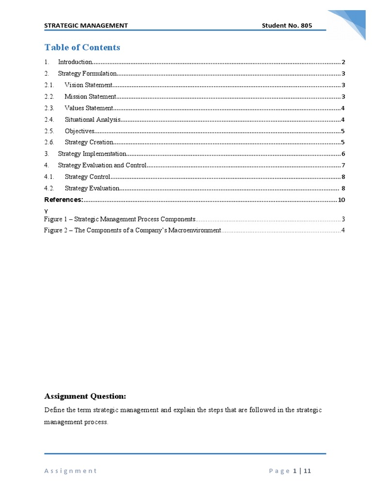 Strategic Management Assignment | PDF | Strategic Management | Goal