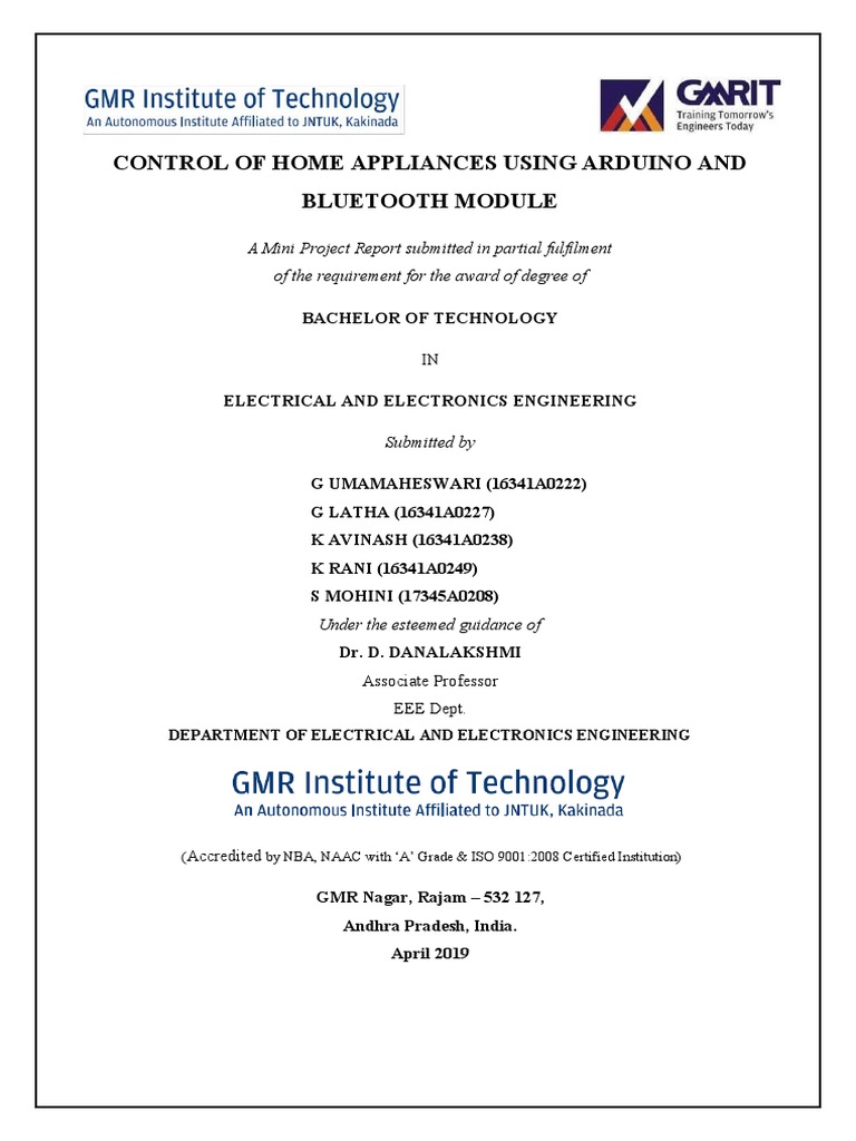 Final Mini Project Report | Download Free PDF | Bluetooth | Automation