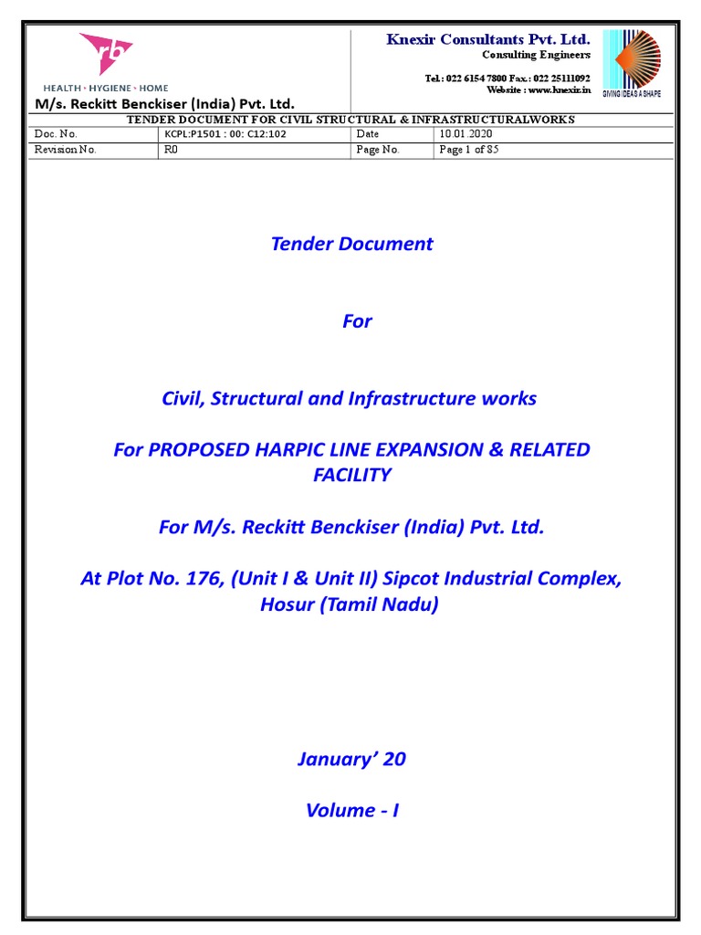 Civil Tender Volume-1 | PDF | Specification (Technical Standard ...