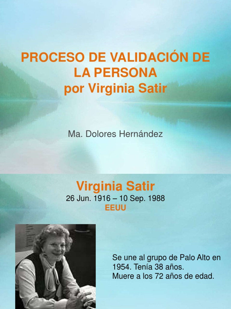Proceso de Validación de La Persona de Virginia Satir | PDF | Amor ...