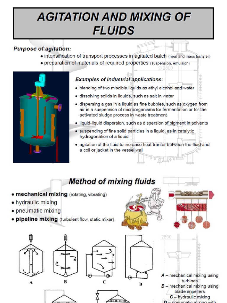 Mechanical Agitation in Fluid Systems | PDF | Applied And ...