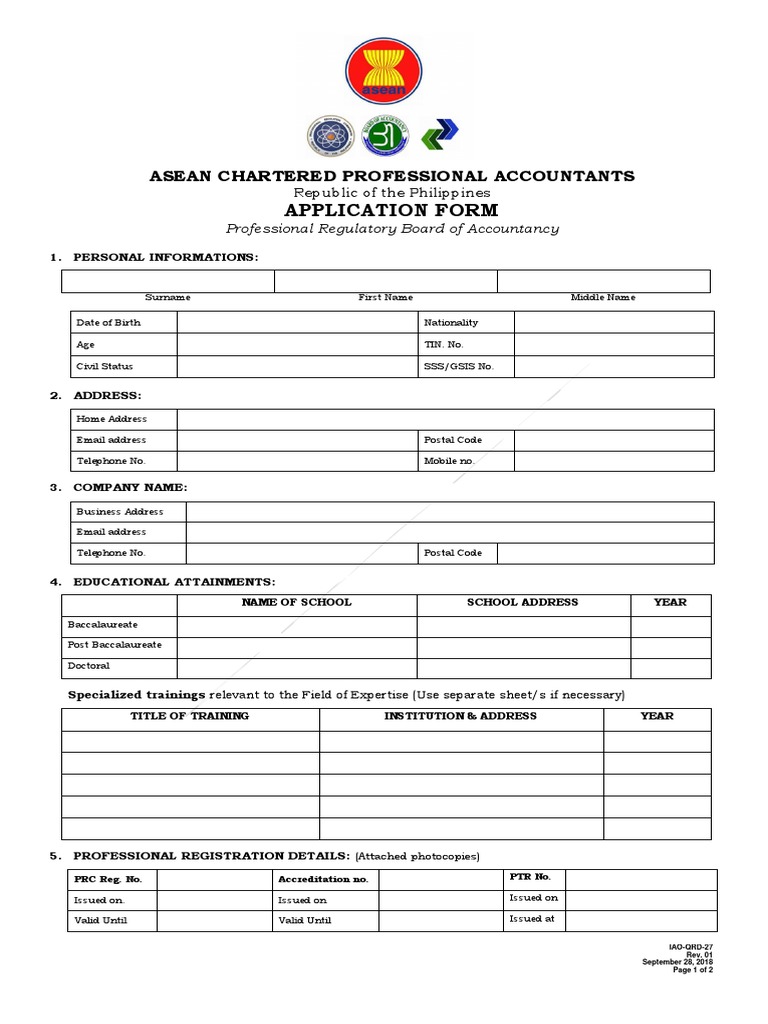 ACPA Application Form | PDF | Accountant | Government Information