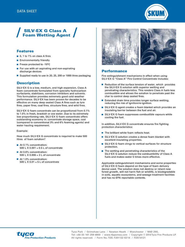 Skum Silv-Ex G F201132 - FDS14121 0214 LR | PDF | Foam | Fires