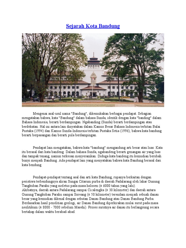 Sejarah Kota Bandung | PDF