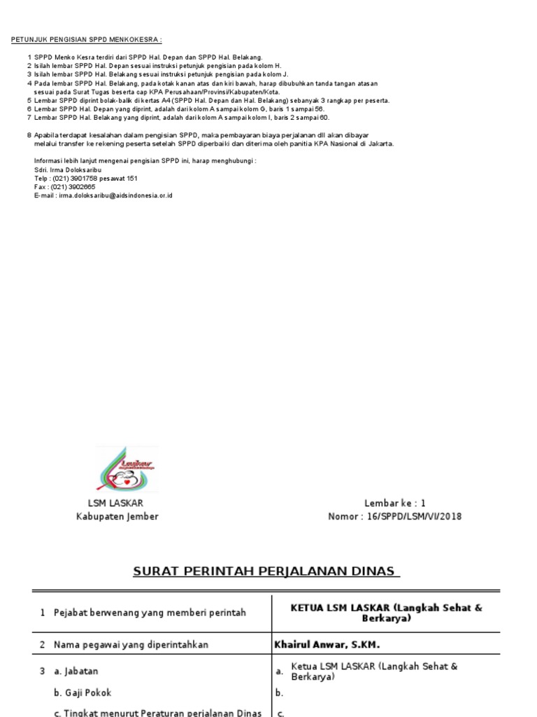 Contoh SPPD | PDF