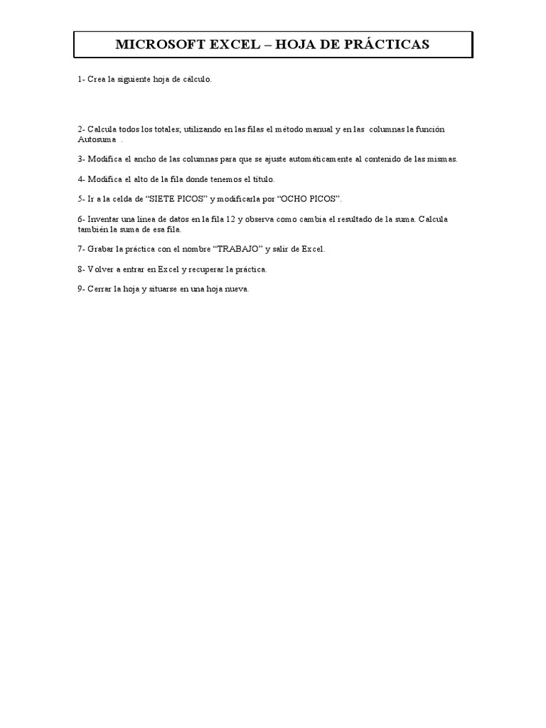 Excel Practica1 | PDF | Tecnología